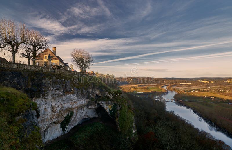 View of a Cliff with the River Passing Below Stock Photo - Image of ...