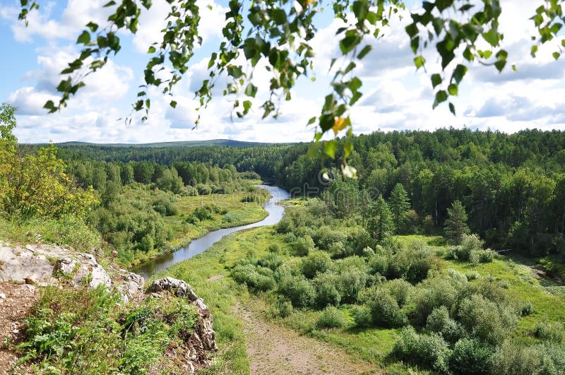 View from the Cliff To the River and the Forest Under the Overhanging ...