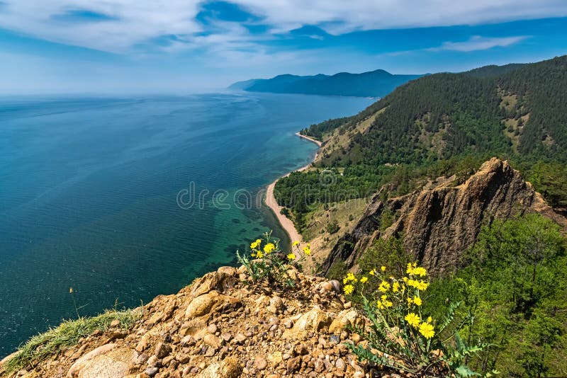View from the Cliff-top Skriper Stock Photo - Image of water, yellow ...