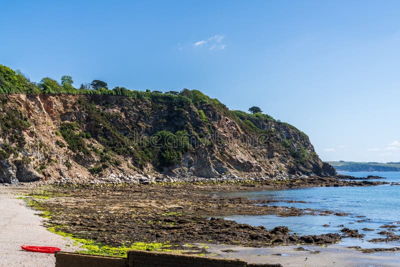 View of the Cliffs and Beach of Charlestown, Cornwall, England Stock ...
