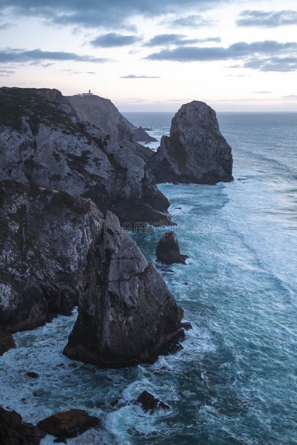 View of the Cliffs of Cabo Da Roca and the Ocean Surf in Sintra ...