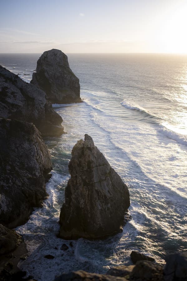 View of the Cliffs of Cabo Da Roca in Sintra, Portugal. Stock Photo ...