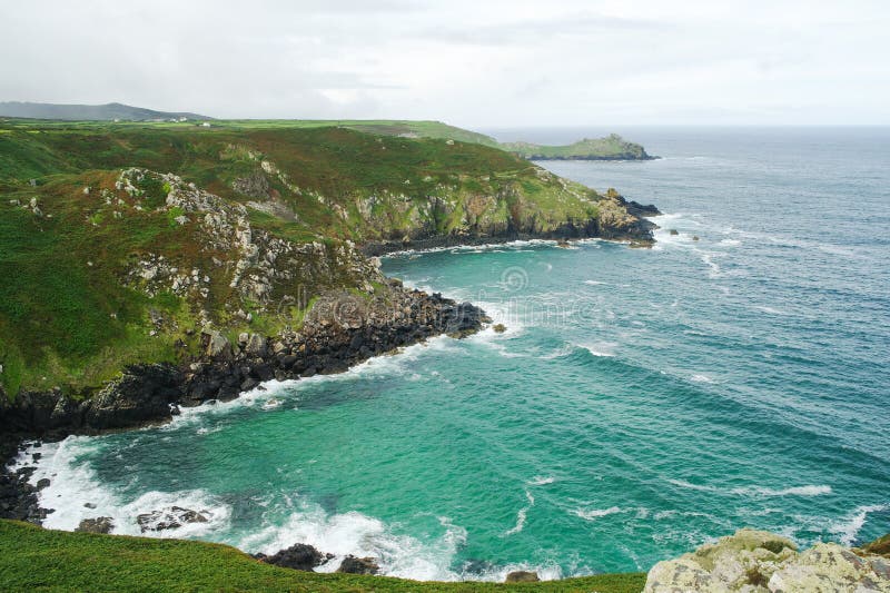 View of Cliffs on Cornish Coast Stock Image - Image of scenery, cliffs ...