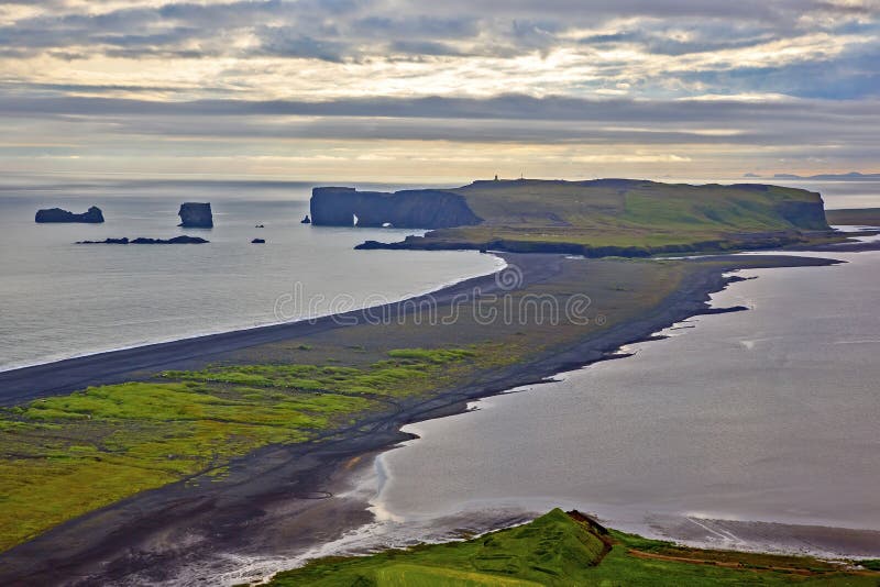 View of the Cliffs of Dyrholaey in Iceland Stock Photo - Image of ...