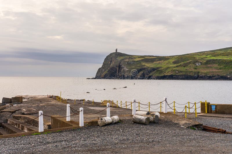 View of the Cliffs and Milner S Tower from Port Erin, Isle of Man Stock ...