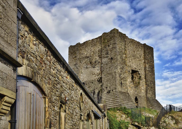 View of Clitheroe Castle, Lancashire. Stock Photo - Image of flag ...