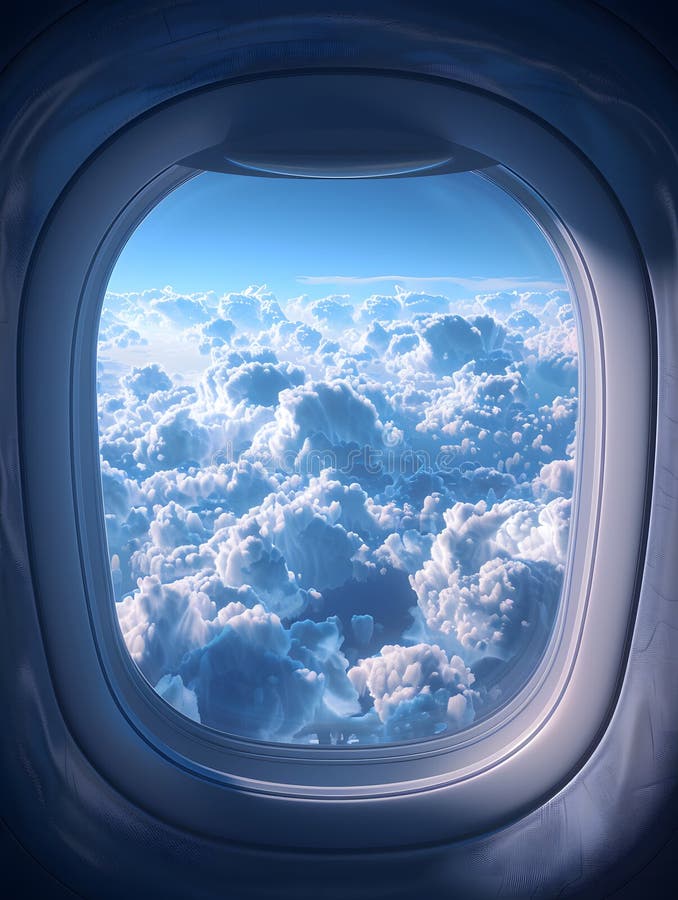 A View of the Clouds from an Airplane Window Stock Photo - Image of ...