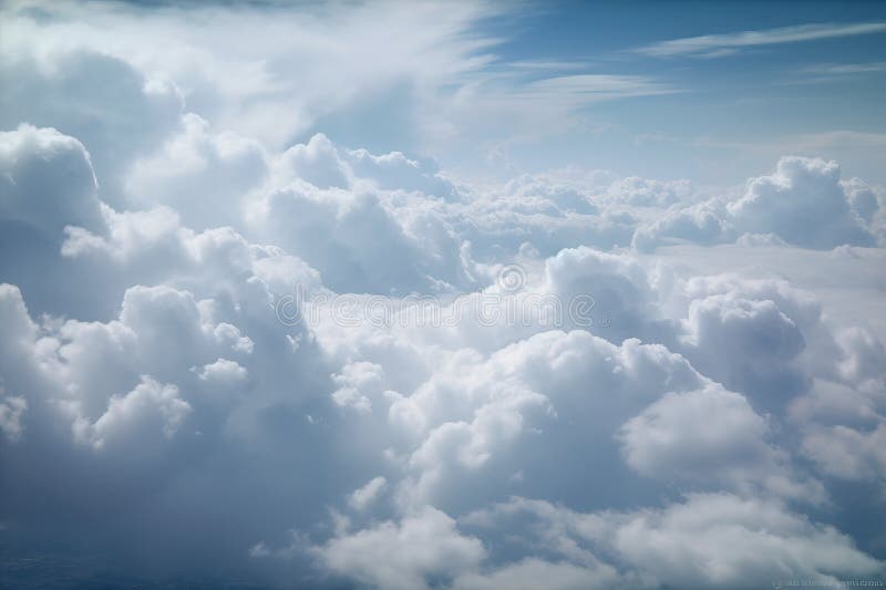 A View of the Clouds from an Airplane Window with a Blue Sky in the ...