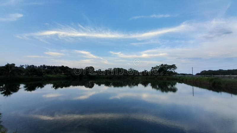 The View of the Clouds and Their Reflection in the Water Becomes ...