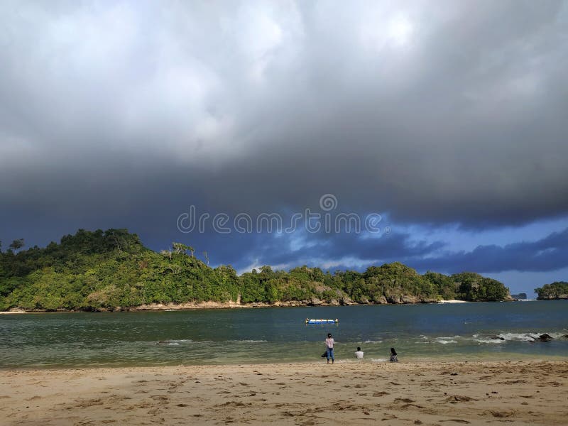 The View of Cloudy Sky at Tiga Warna Beach in Malang, Indonesia ...
