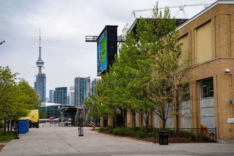 View of the CN Tower from BMO Field Stadium. Editorial Image - Image of ...