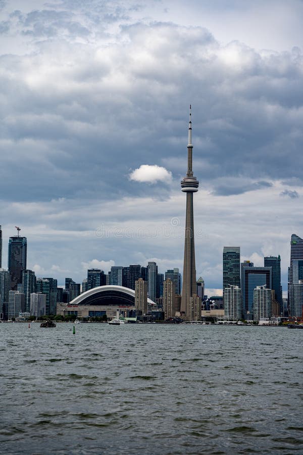 View of the CN Tower and Roger Centre in Downtown Toronto from the ...