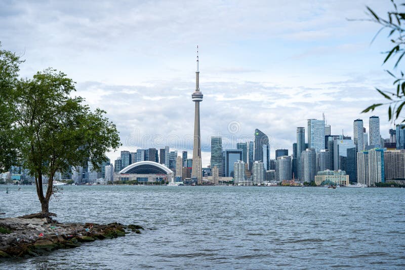 View of the CN Tower and Roger Centre in Downtown Toronto from the ...