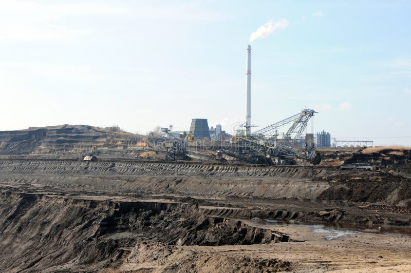 View into a Coal Mine with Its Coal Factory Stock Photo - Image of ...