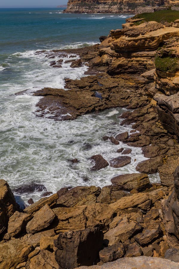 View on Coast Line Rocks in Ocean Stock Photo - Image of beauty ...