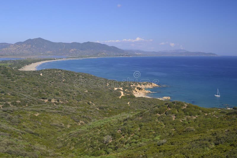 View of coast of Muravera stock photo. Image of porto - 167972980