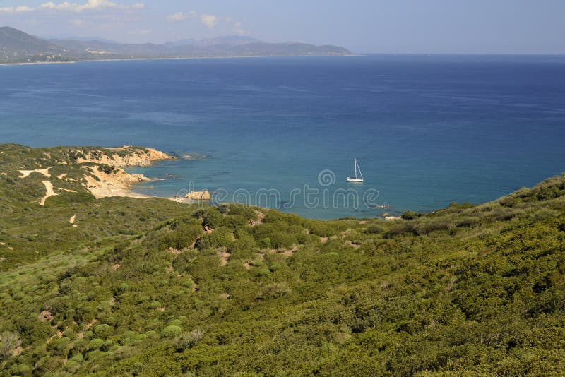 View of coast of Muravera stock photo. Image of trekking - 167972986