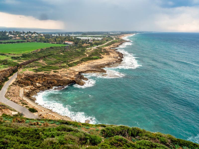 View of the Coast from Rosh Hanikra, Northern Israel Stock Image ...