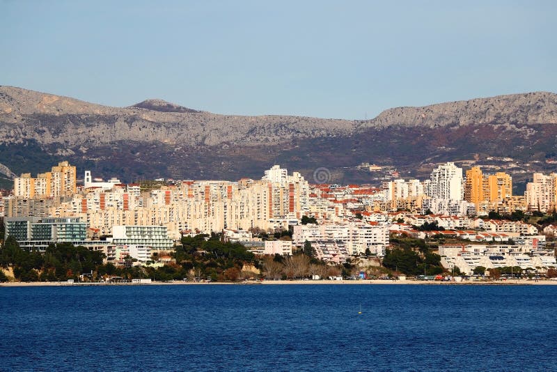 Coast in Split, Croatia stock image. Image of mountain - 222173583