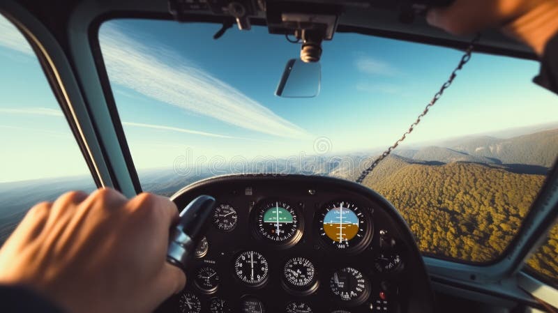 View from the Cockpit of a Flying Plane on a Mountain Landscape. - Made ...