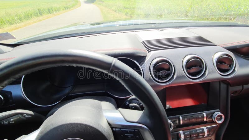 View into the Cockpit at the Instruments of a Ford Mustang Model 2018 ...