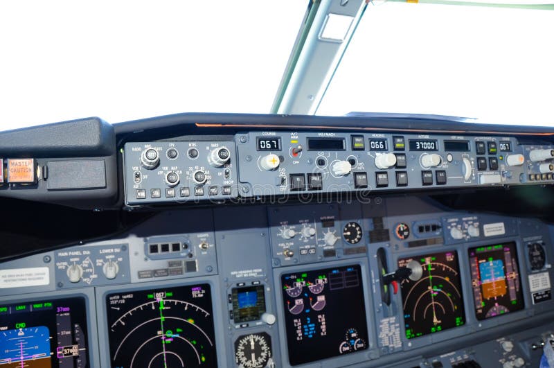 View Cockpit Panel and Instrument Stock Image - Image of system, pilot ...