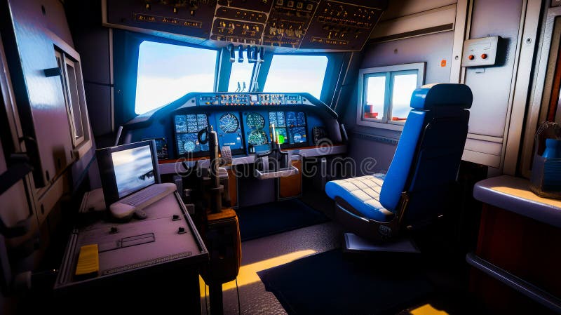 View of the Cockpit of Plane from Inside the Plane. Generative AI Stock ...