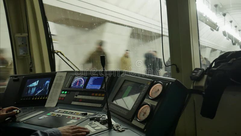 Driver`s Cab and the Remote Control Subway Train Stock Video - Video of ...