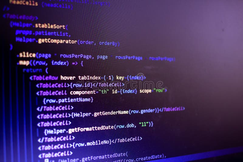 View of the Coding Which is Done for Application Development. Source ...