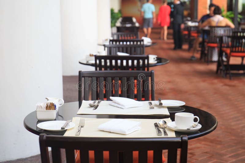 View of a Coffee Terrace with Tables and Chairs Stock Image - Image of ...