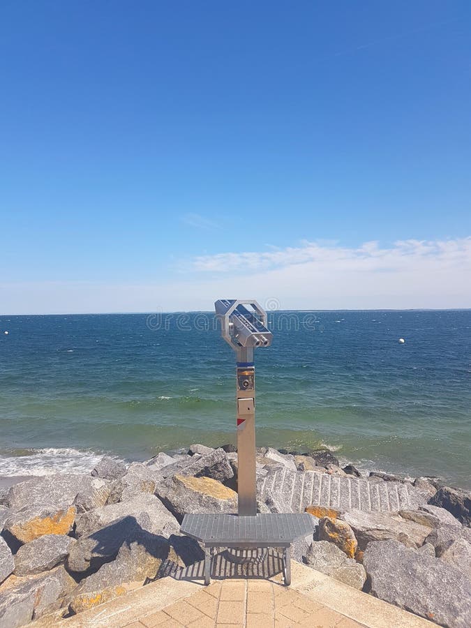 View with a Coin Operated Binoculars Editorial Stock Image - Image of ...