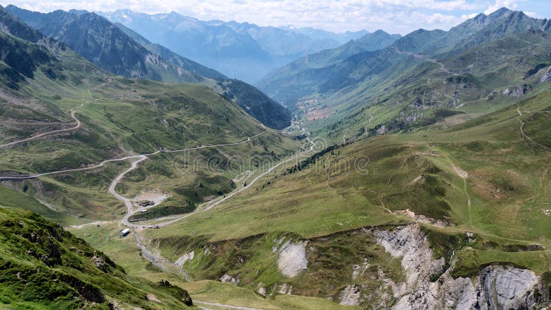 View from the Col Du Tourmalet in Pyrenees Mountains. France. Stock ...