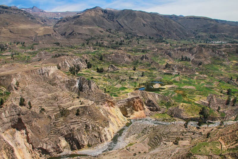 View of Colca Canyon in Peru Stock Image - Image of overlook, canyon ...