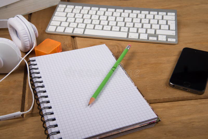 View on College Student Desk Top Workspace Editorial Stock Image ...