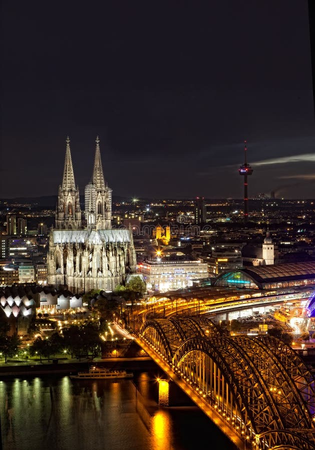 View of Cologne and the Cologne Cathedral Stock Image - Image of ...