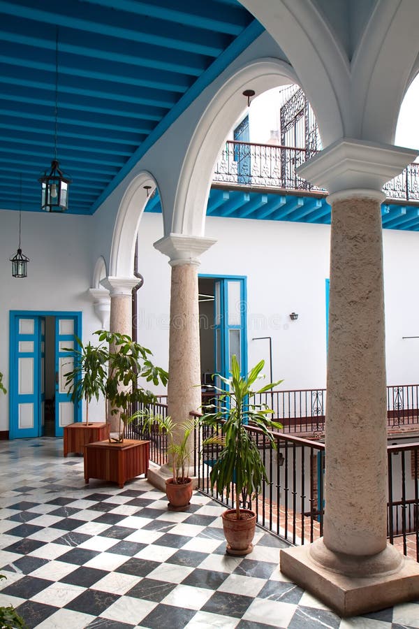 Interior in a Old Colonial Cuban House Stock Image - Image of exterior ...