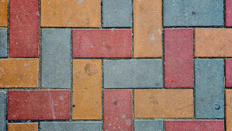 The View of Colorful Footpath Stock Image - Image of brick, path: 375381043