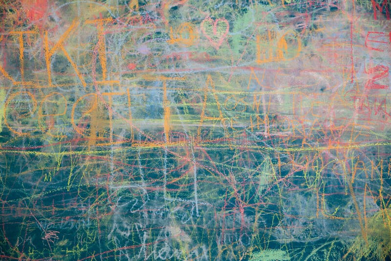 View of Colorful Chalkboard Stock Illustration - Illustration of chalk ...