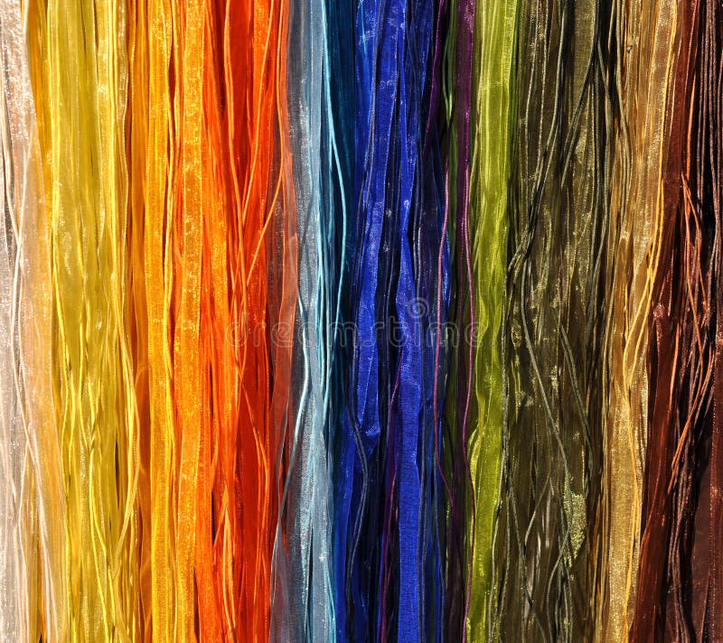 View of Colorful Textile Cords Stock Photo - Image of fabric, detail ...