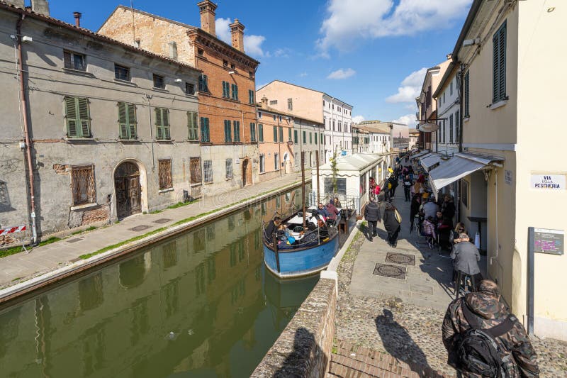 View of Comacchio, Italy editorial stock image. Image of european ...