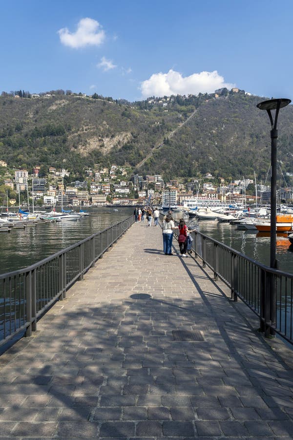 View of Como from the Port of Como on a Sunny Day Editorial Stock Image ...