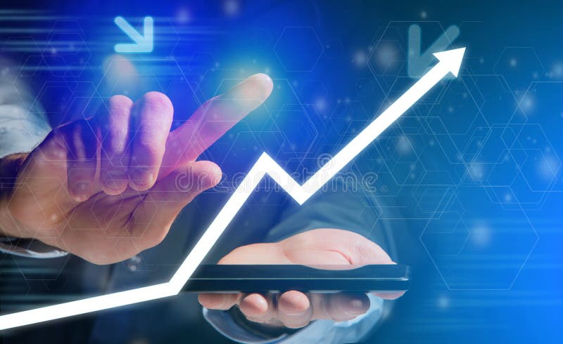 Concept of Arrow Going Up on a Technology Interface Stock Photo - Image ...