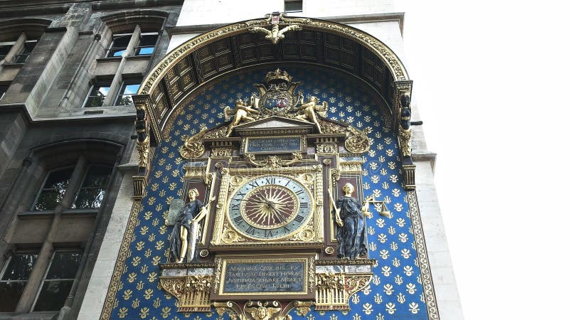 Conciergerie Clock on the Facade of the Palais De Justice Building ...