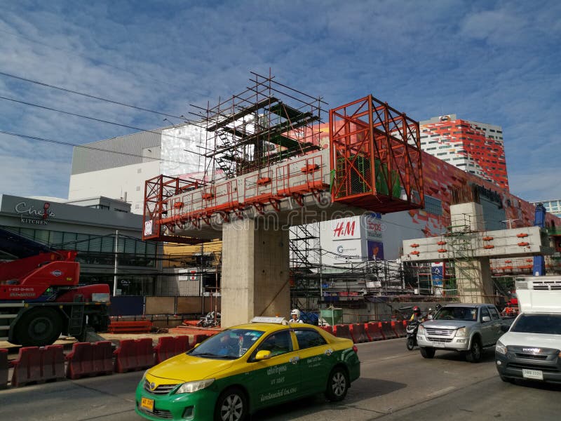 View of Concrete Structures at the Pink Line Construction Site ...