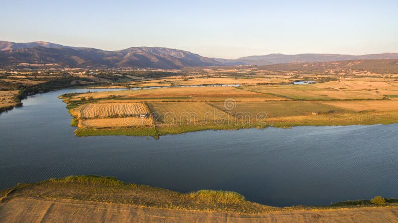 View of the Confluence of Two Rivers from Above with the Drone Stock ...