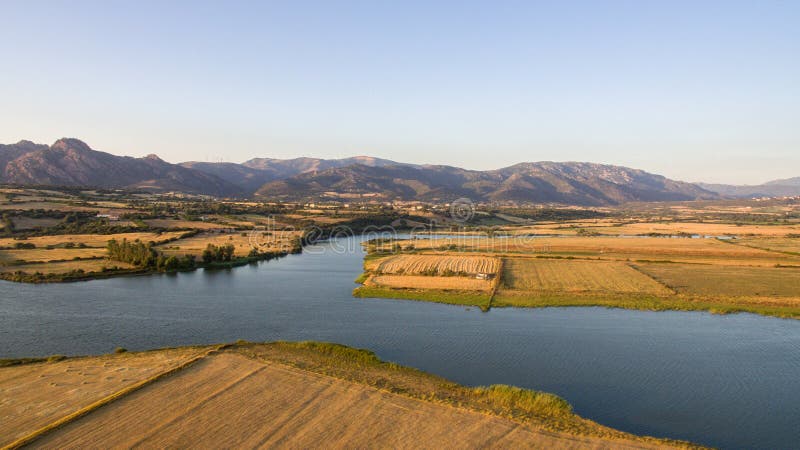 View of the Confluence of Two Rivers from Above with the Drone Stock ...