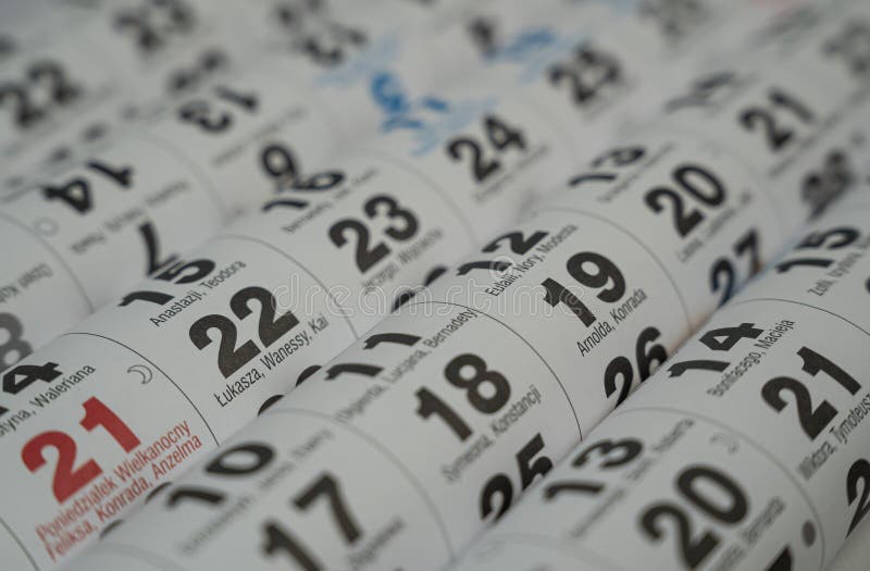 View of Consecutive Days on Calendar Pages Stock Image - Image of 2025 ...