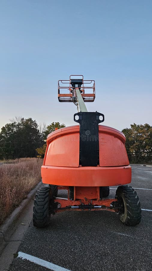 View of Construction Equipment Boom Cherry Picker Stock Image - Image ...