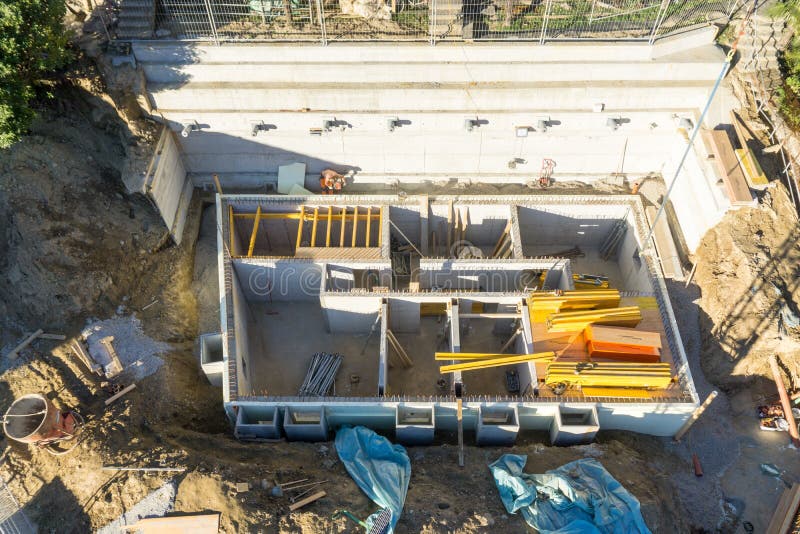 View of Construction Site from Above Stock Photo - Image of caulking ...
