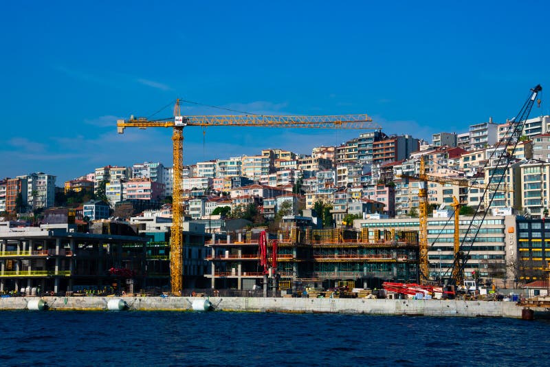 View of a Construction Site in the European Side of Istanbul Editorial ...